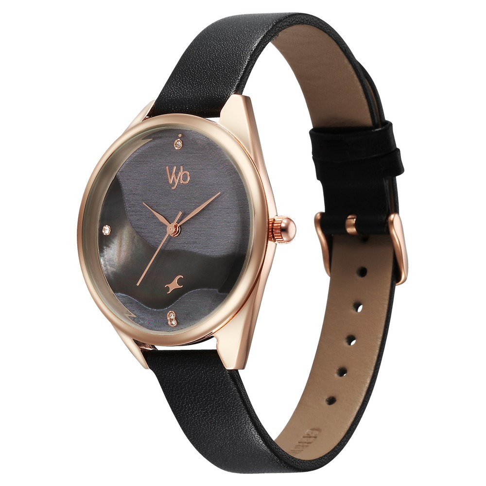 Buy Online Fastrack Vyb Spotlight Quartz Analog Black Dial Black ...
