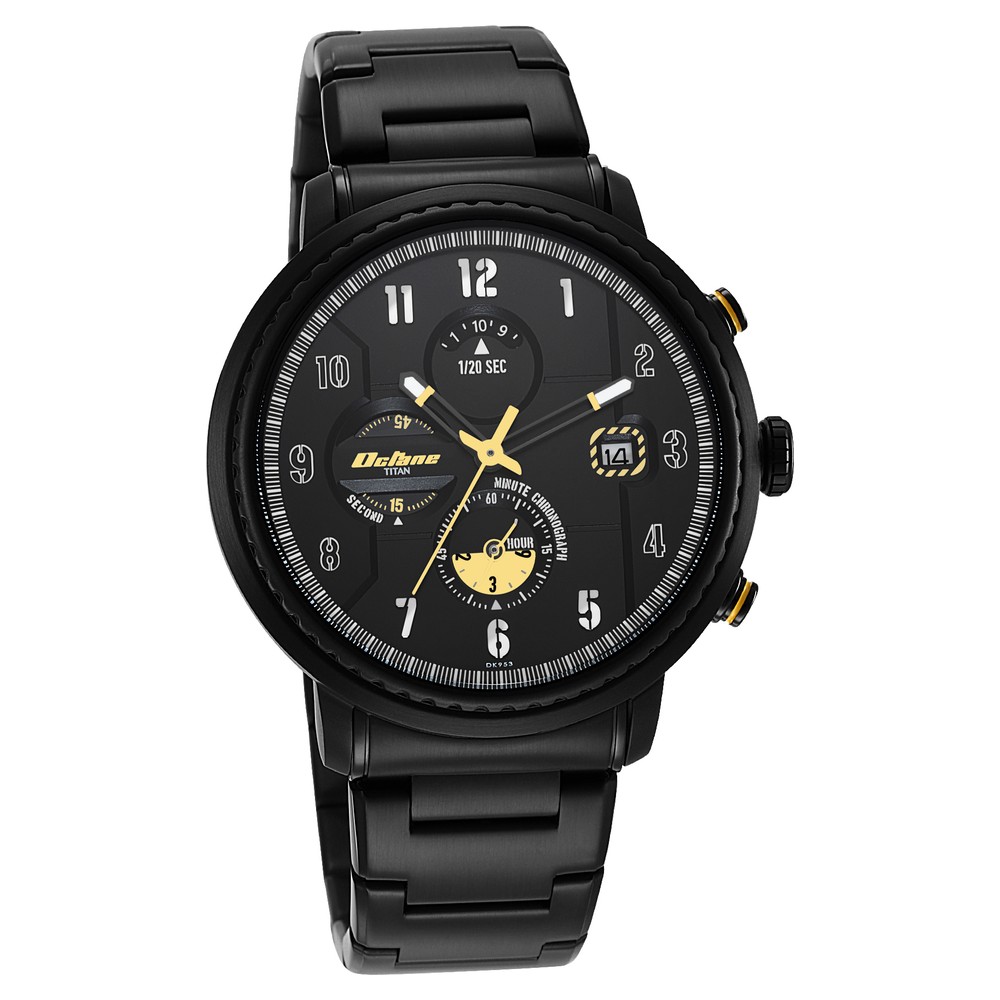 Buy Online Titan Octane Aerobatics Black Dial Chronograph Stainless ...