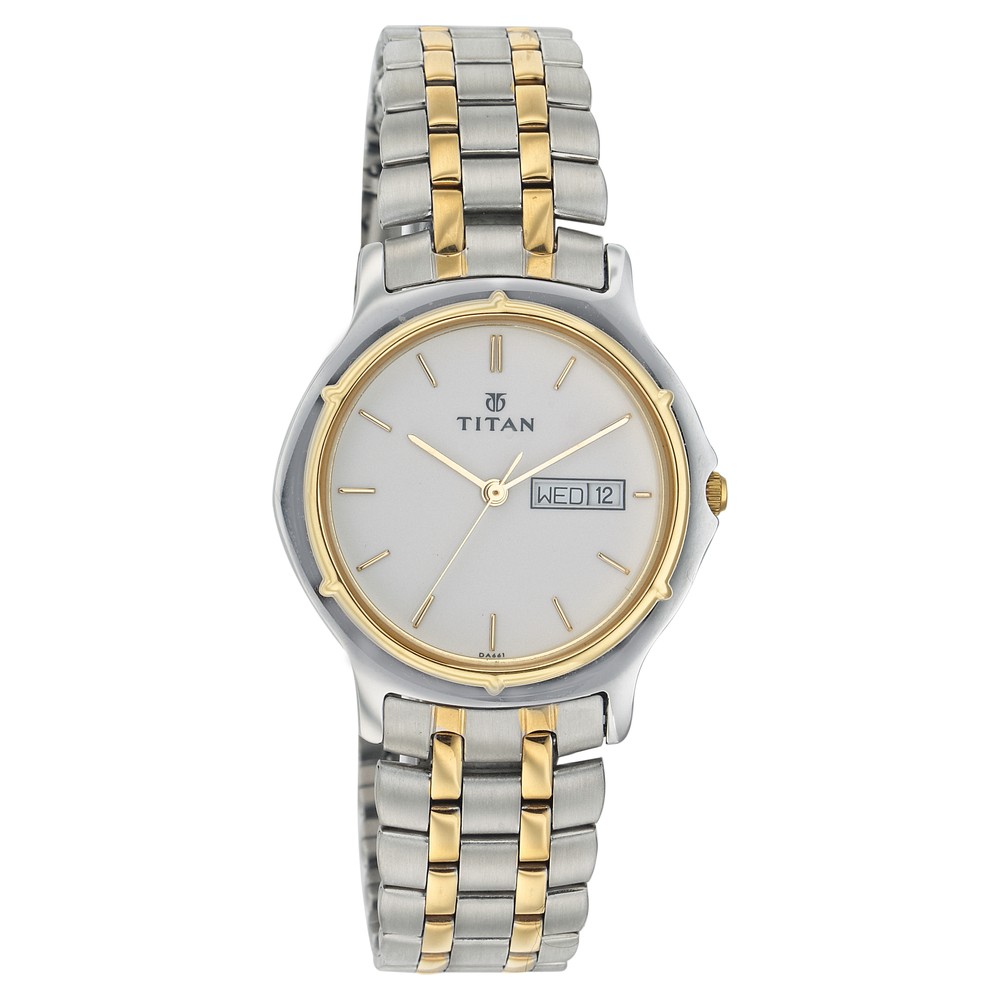 Buy Online Titan Quartz Analog with Day and Date White Dial Watch for ...