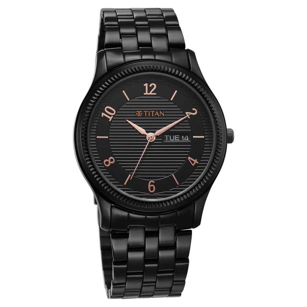 Buy Online Titan Karishma Black Dial Watch for Men - nt1824nm01 | Titan