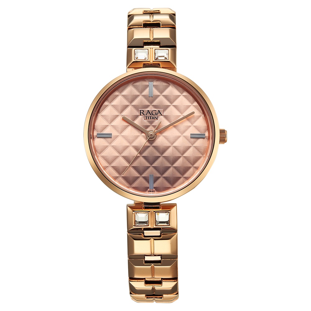 Buy Online Titan Raga Contempore Quartz Analog Rose Gold Dial Metal ...
