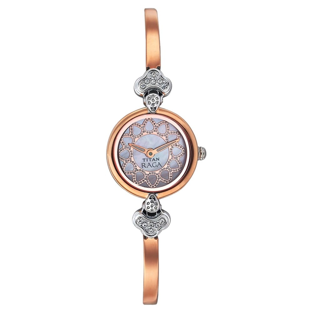 Buy Online Titan Analog Rose Gold Dial Quartz Stainless Steel Strap ...