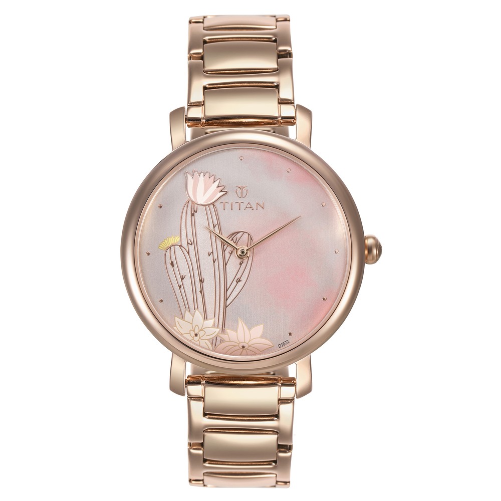 Buy Online Titan Valentine Rose Gold Dial Women Watch With Metal Strap ...