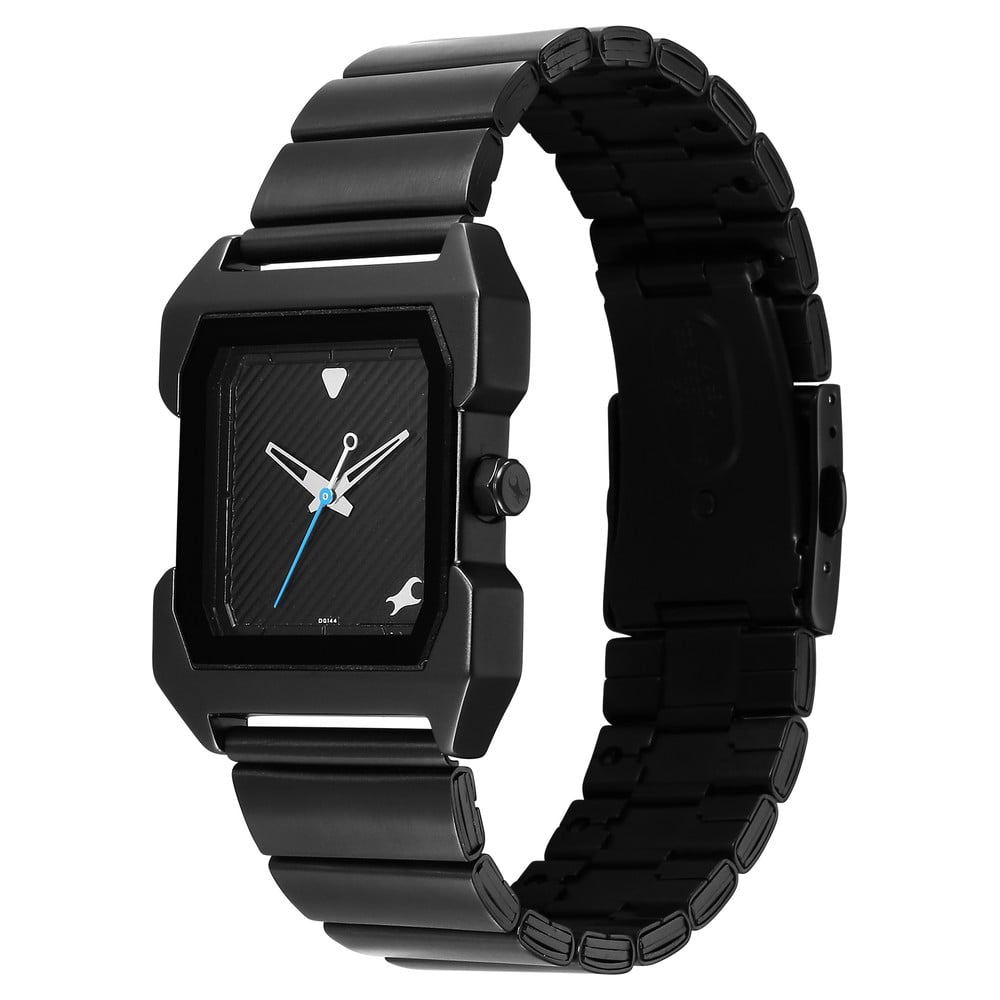 Buy Online Fastrack Pulse Quartz Analog Black Dial With Black Stainless ...