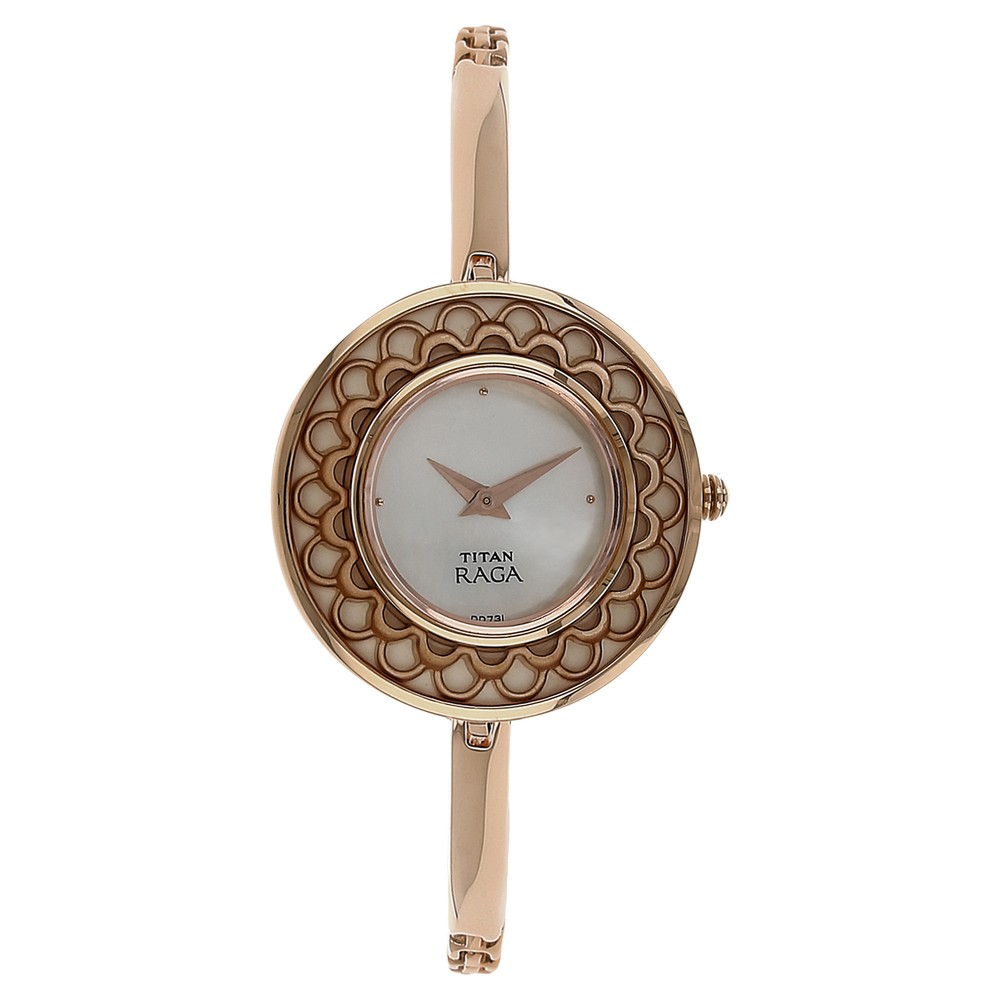 Buy Online Titan Raga Mother of Pearl Dial Women Watch With Metal Strap ...