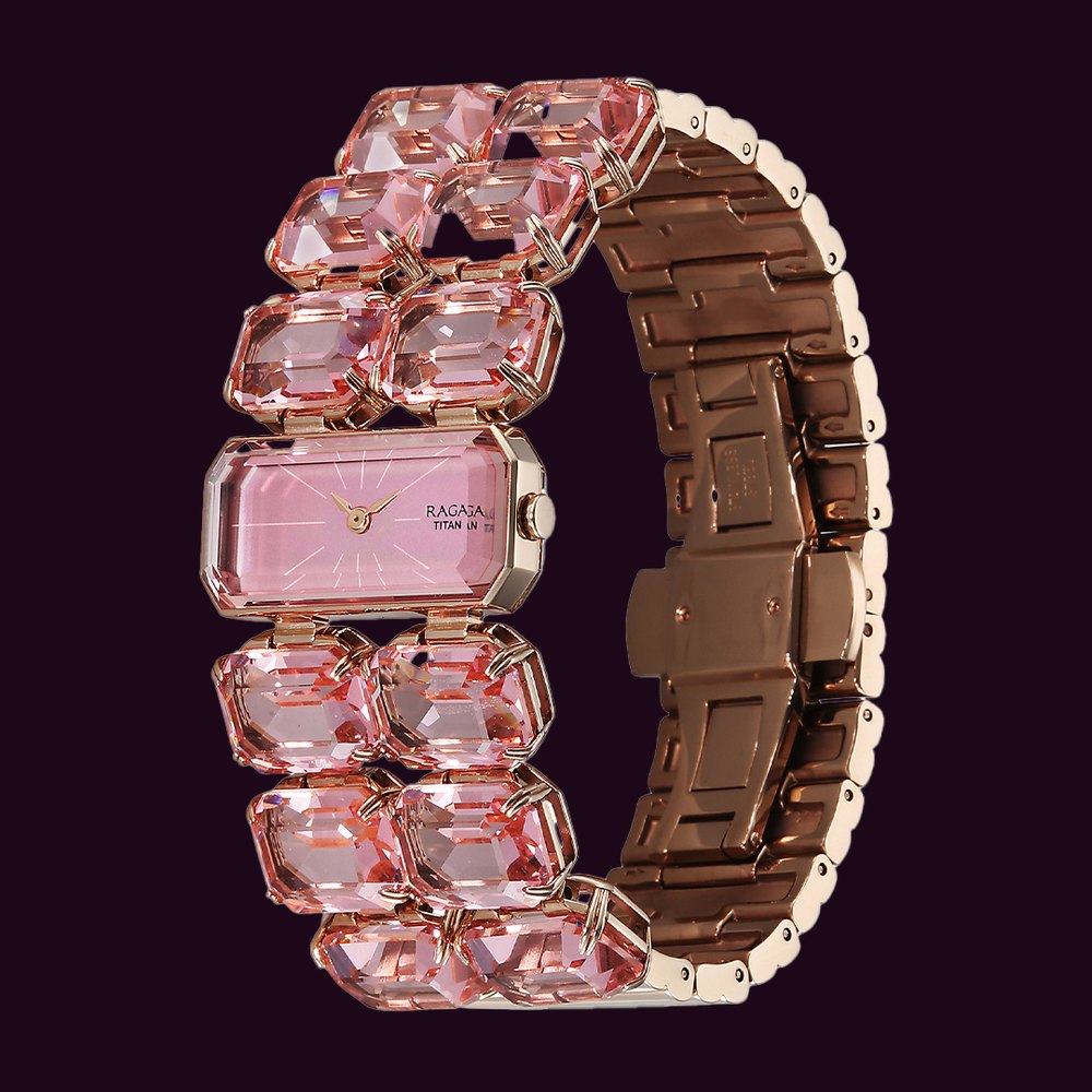Buy Online Titan Raga Cocktails Quartz Analog Rose Gold Dial Stainless ...