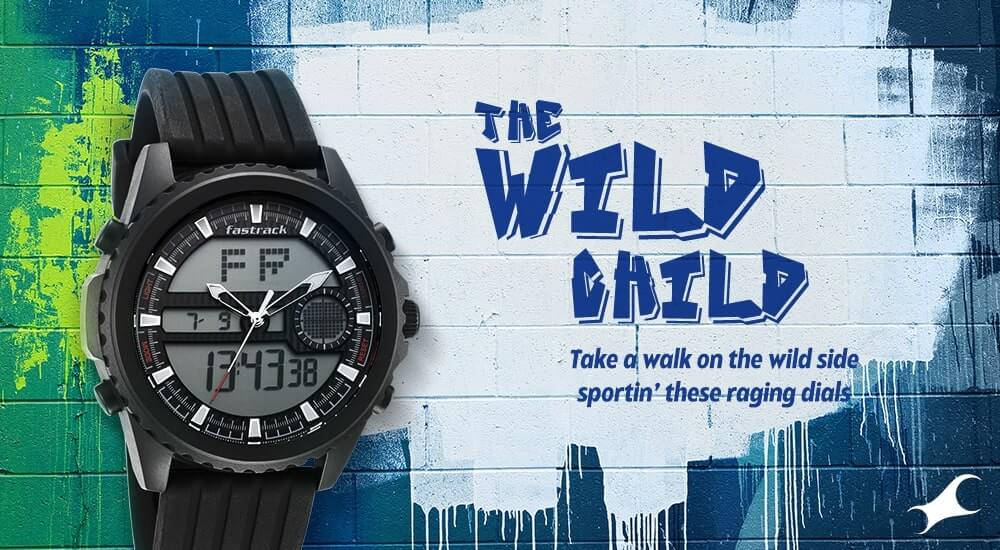 Buy Online Fastrack Streetwear Quartz Analog Digital Blue Dial PU Strap ...