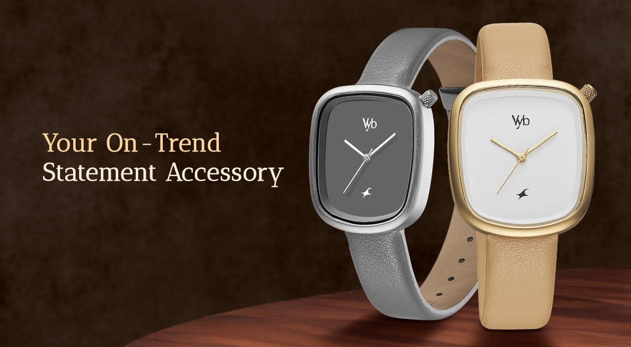 Buy Online Fastrack Vyb Prodigy Quartz Analog Black Dial Leather Strap ...