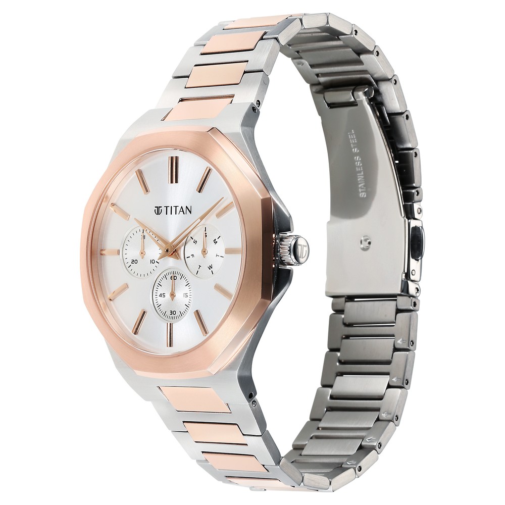 Buy Online Titan Classic Slim Multifunction Multifunction Silver Dial ...