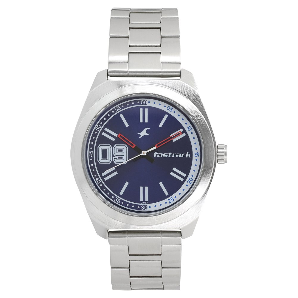 Buy Online Fastrack Varsity Quartz Analog Blue Dial Stainless Steel ...