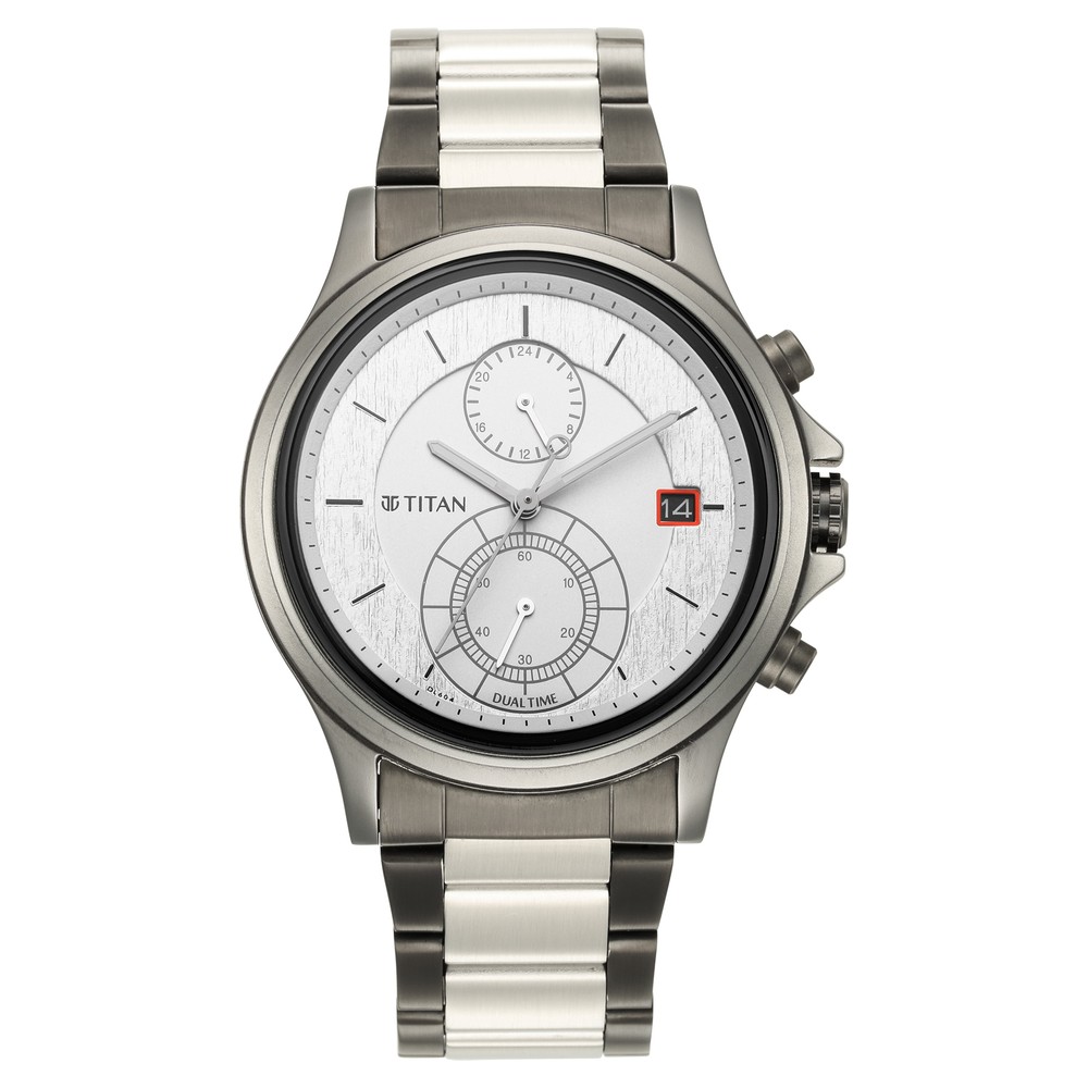 Buy Online Titan Quartz Analog Silver Dial Stainless Steel Strap Watch ...