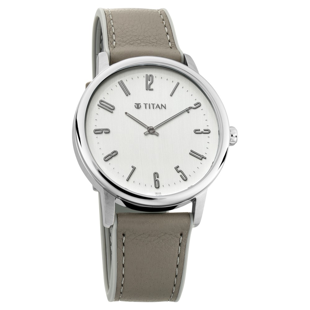 Buy Online Titan Athleisure Silver Dial Analog Leather Strap Watch for ...