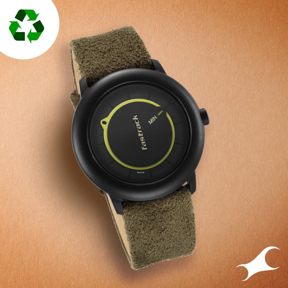 Buy Online Fastrack Revibe Quartz Analog Black Dial Fabric Strap Watch ...