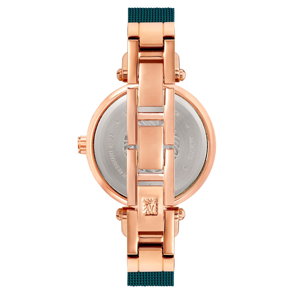 Buy Online Anne Klein Quartz Analog Teal Dial Green Metal Strap Watch ...