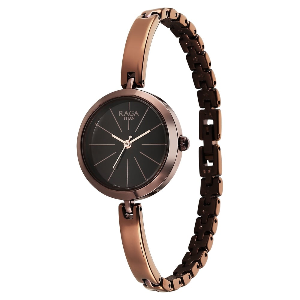 Buy Online Titan Raga Viva Quartz Analog Brown Dial Brown Metal Strap ...