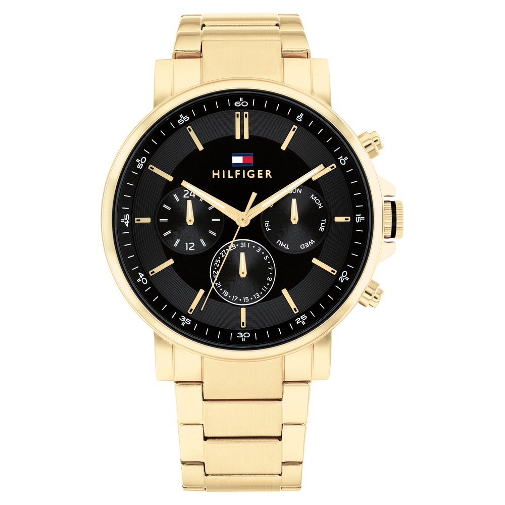 Buy Online Tommy Hilfiger Quartz Multifunction Black Stainless Steel ...