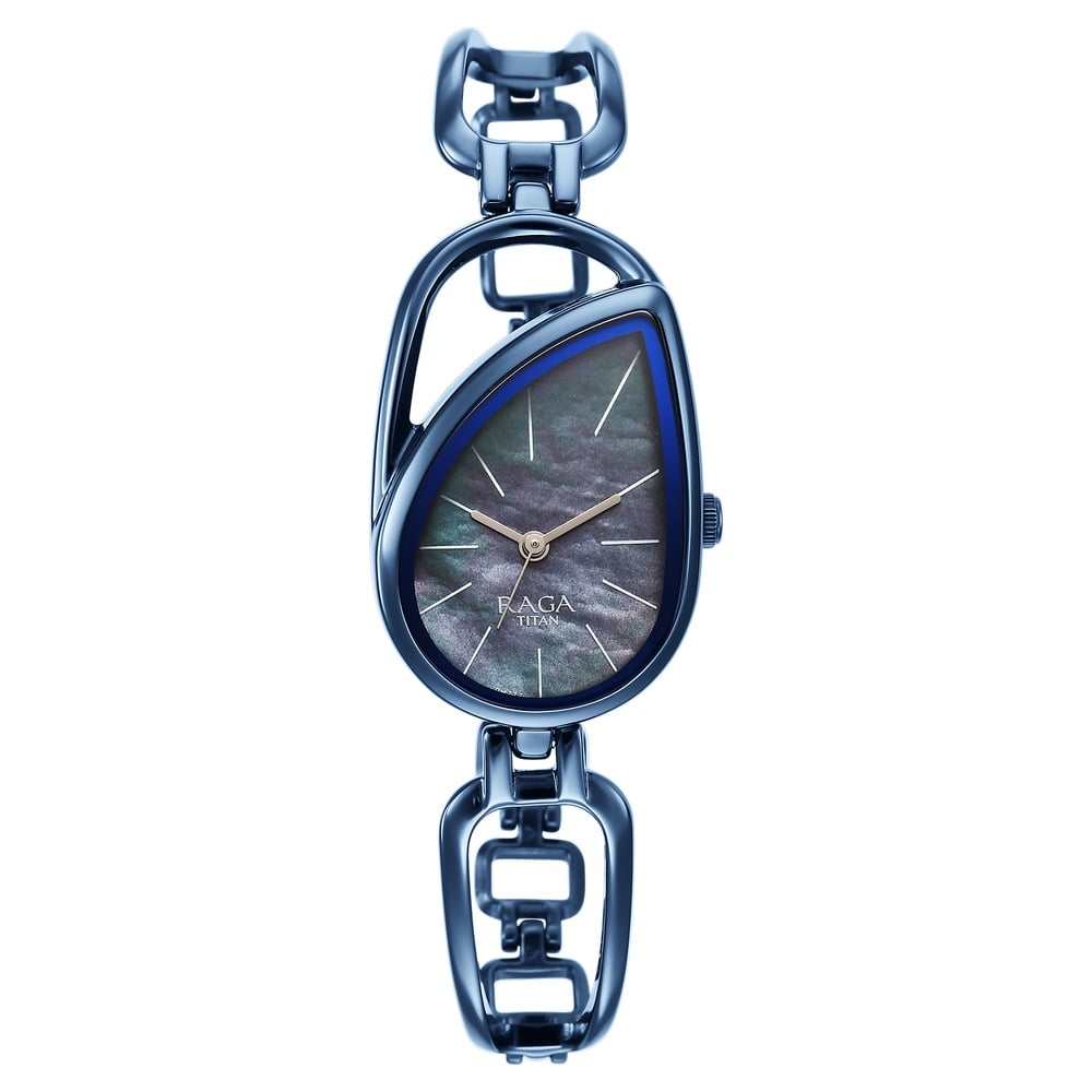 Buy Online Titan Raga Chic Quartz Analog Blue Dial Blue Metal Strap ...