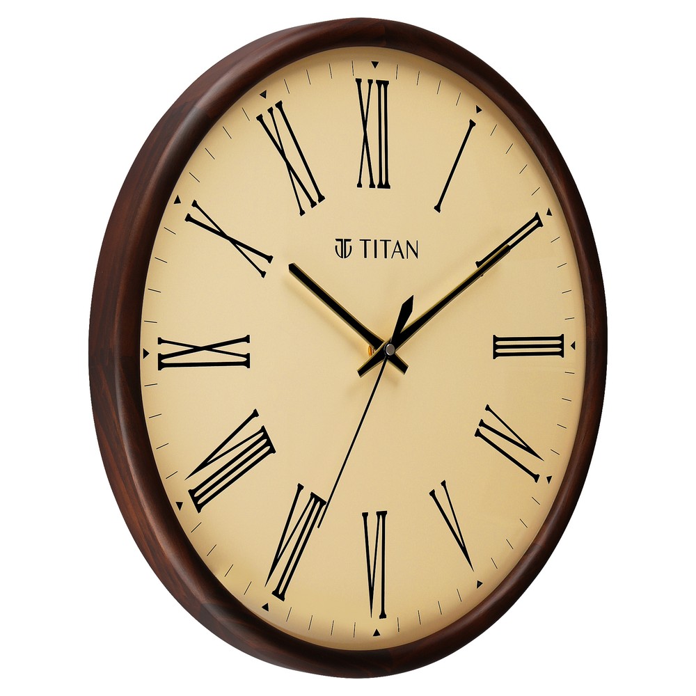 Buy Online Titan Classic Wooden Wall Clock in Roman Numerals with ...