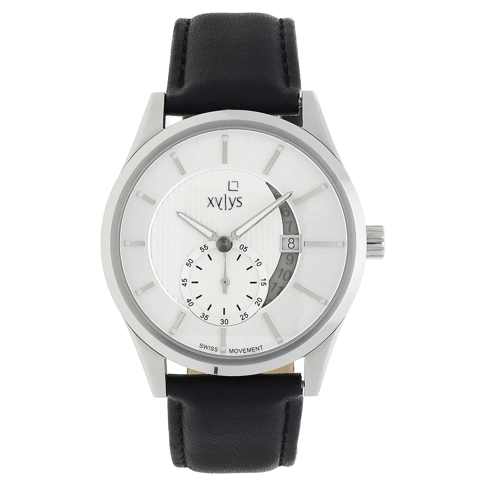 Buy Online Xylys Quartz Analog Silver Dial Leather Strap Watch for Men ...