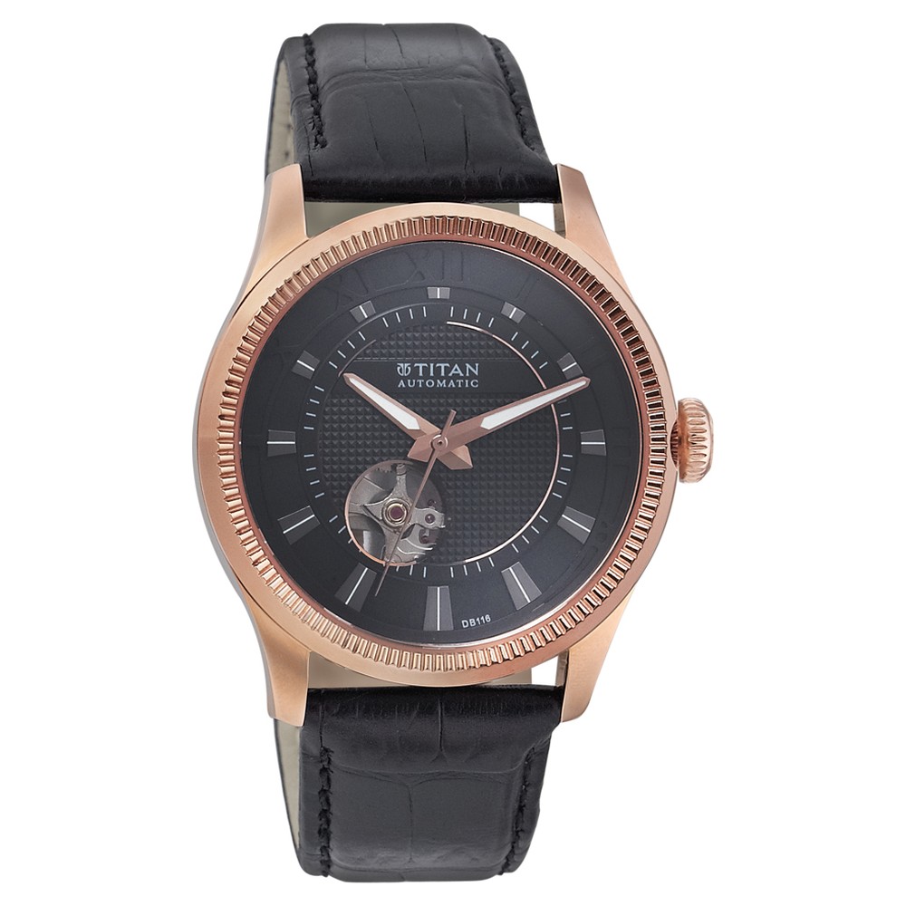 Buy Online Titan Automatic Black Dial Watch for Men - nc9429wl02j | Titan