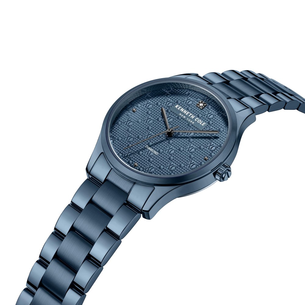 Buy Online Kenneth Cole Quartz Analog Blue Dial Stainless Steel Strap ...