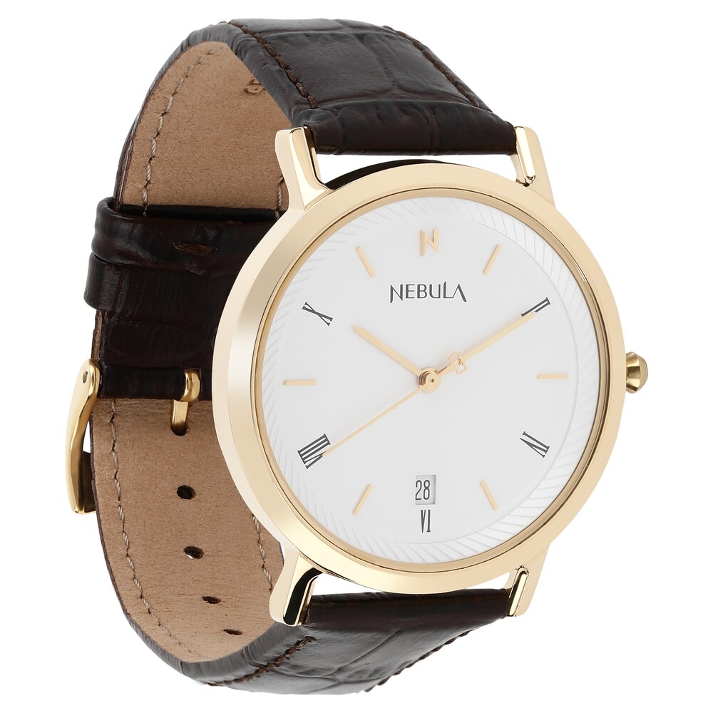 Buy Online Titan Nebula Quartz Analog with Date 18 Karat Solid Gold ...
