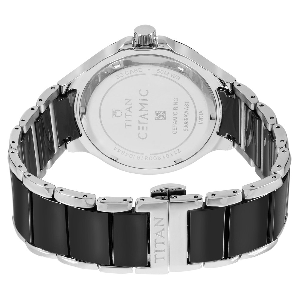 Buy Online Titan Ceramics Black Dial Quartz Multifunction Stainless ...