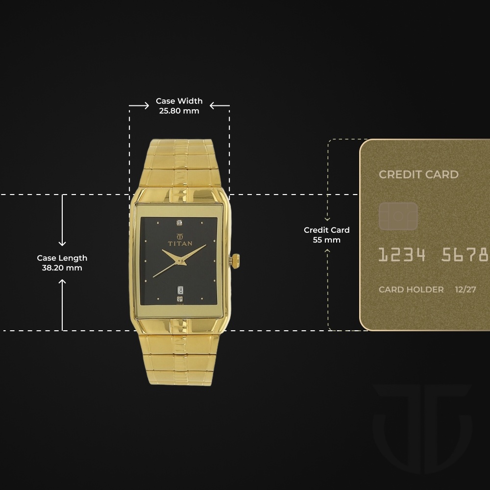 Buy Online Titan Black Dial Analog with Date Metal Strap watch forMen ...