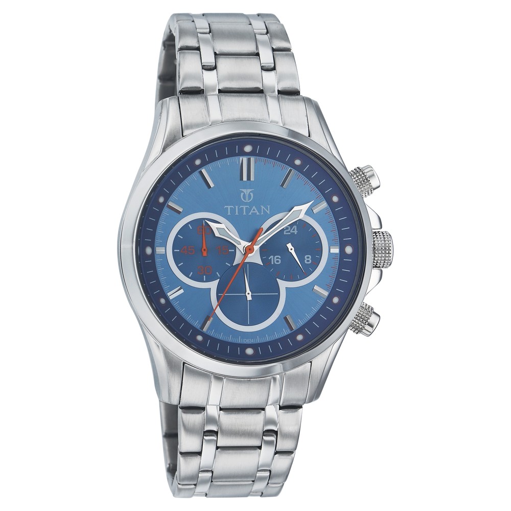 Buy Online Titan Quartz Chronograph Blue Dial Watch for Men ...