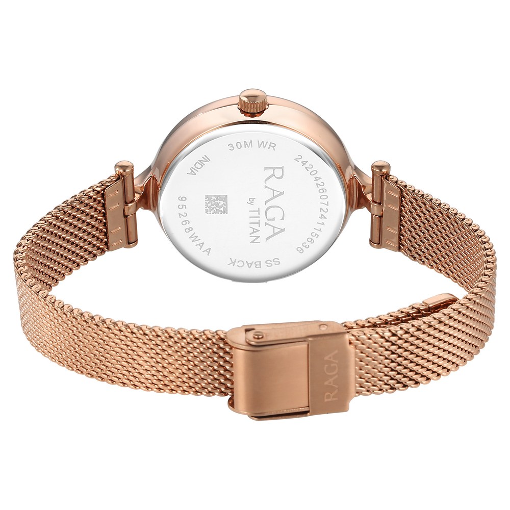 Buy Online Titan Raga Showstopper Quartz Analog Rose Gold Dial Metal ...