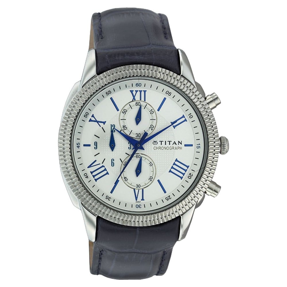 Buy Online Titan Quartz Chronograph Silver Dial Watch for Men ...