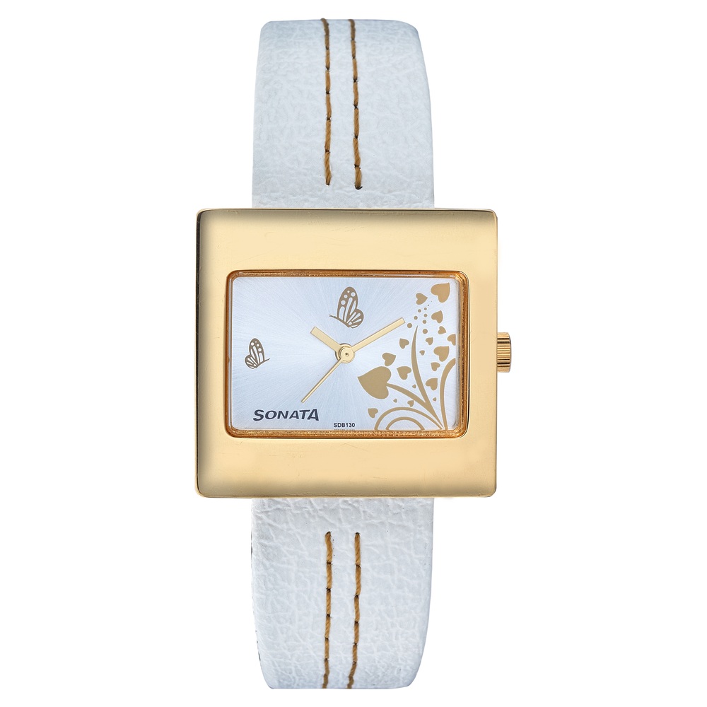 Buy Online Sonata Quartz Analog Silver Dial Strap Watch for Women ...