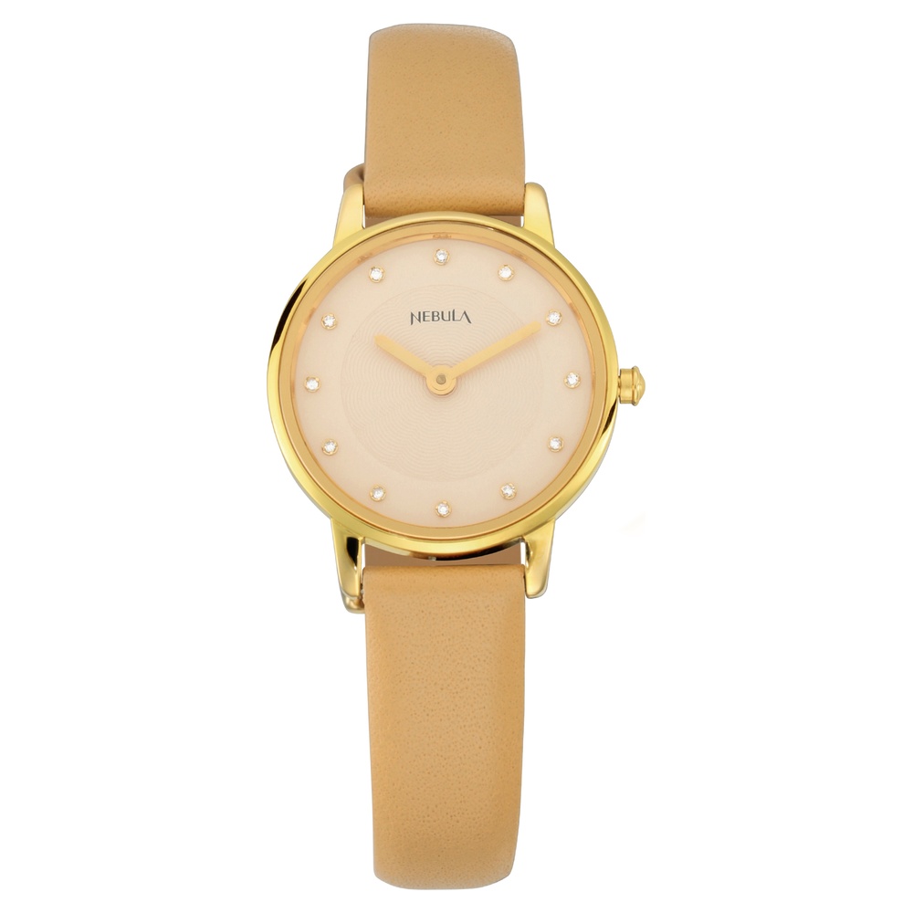 Buy Online Titan Nebula Lustre 18k Gold Analog Leather Strap Watch for ...