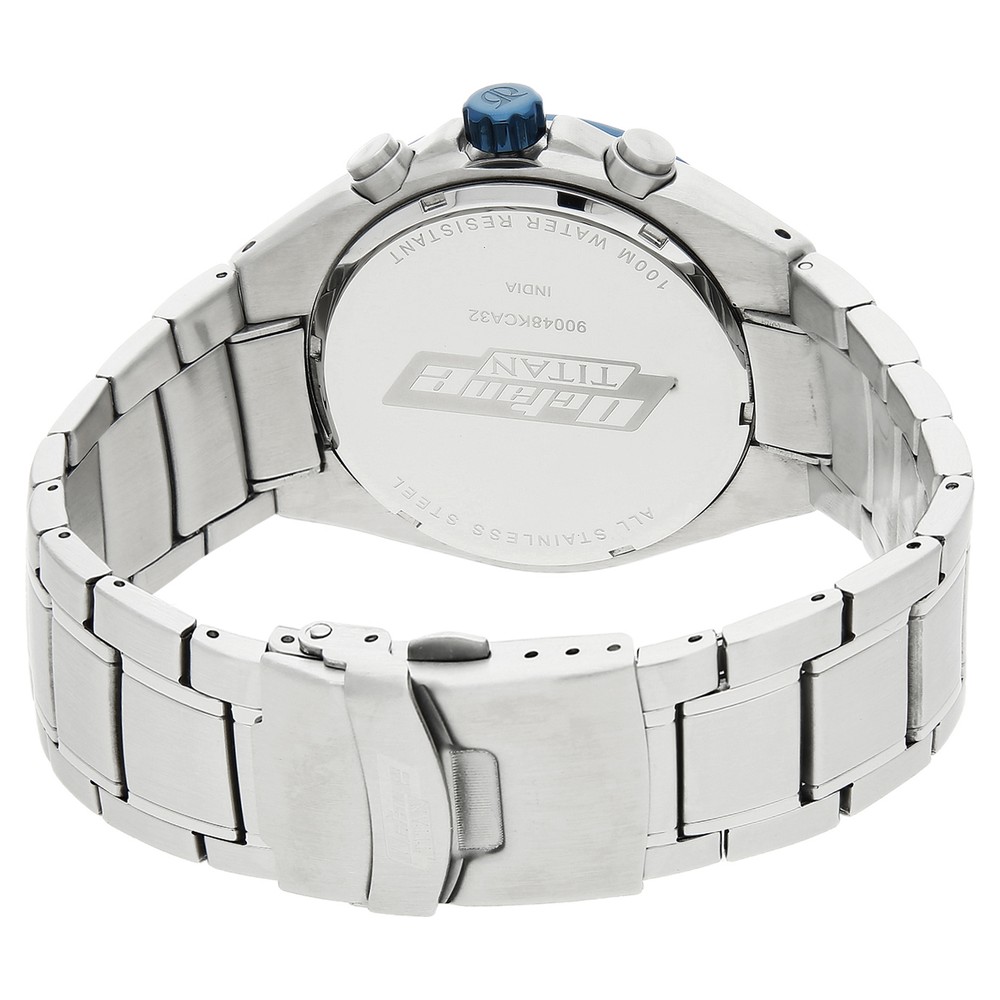 Buy Online Titan Octane Blue Chrono Stainless Steel Strap Watch for Men ...