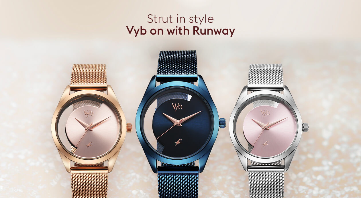 Buy Online Fastrack Vyb Runway Quartz Analog Blue Dial Stainless Steel ...