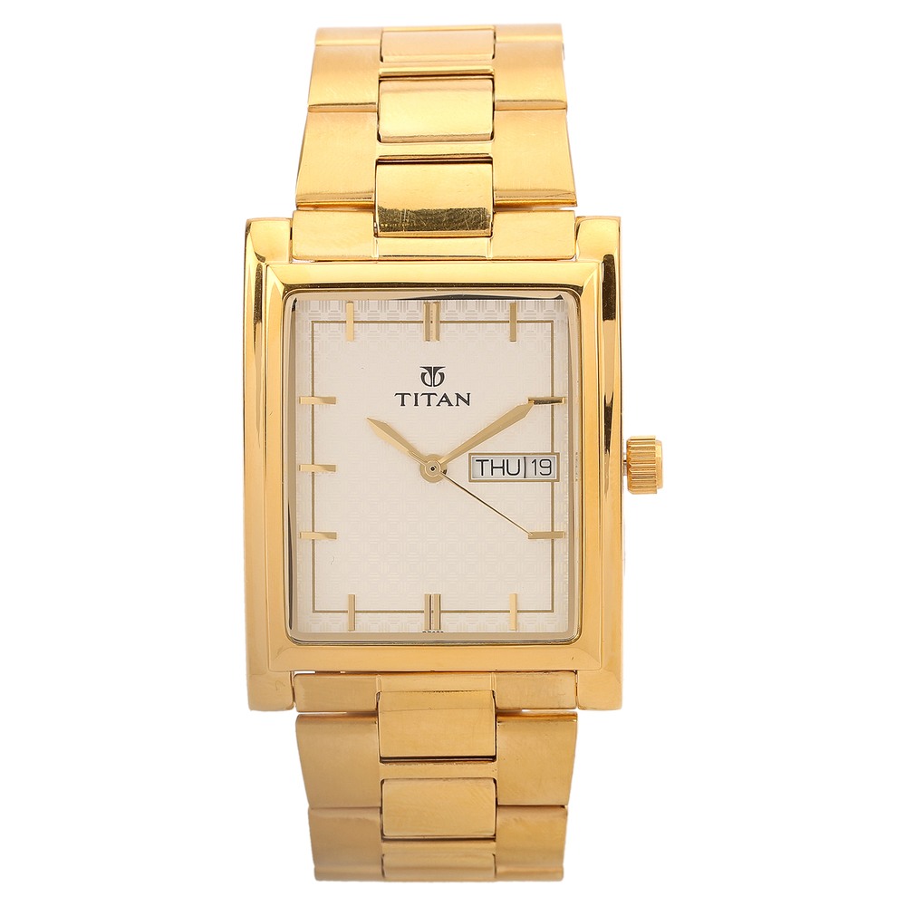 Buy Online Titan Karishma Silver Dial Analog with Day and Date Metal ...