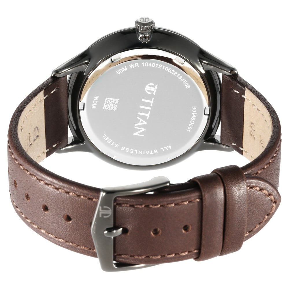 Buy Online Titan Green Dial World Time with Date Leather Strap watch ...