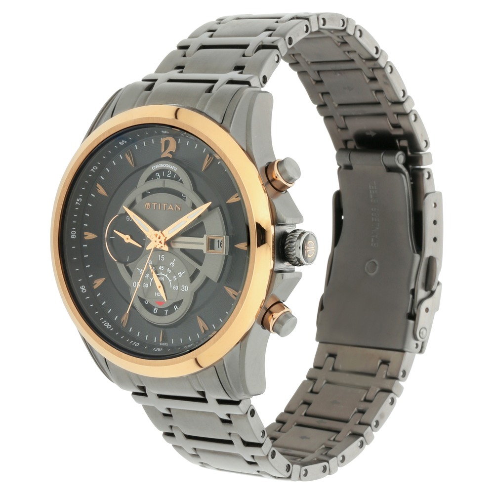 Buy Online Titan Maritime Anthracite Chronograph Stainless Steel Strap ...
