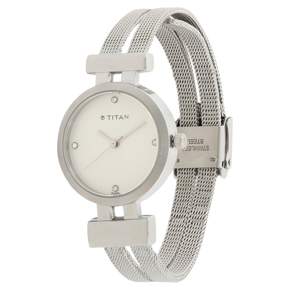 Buy Online Titan Quartz Analog Silver Dial Stainless Steel Strap Watch ...