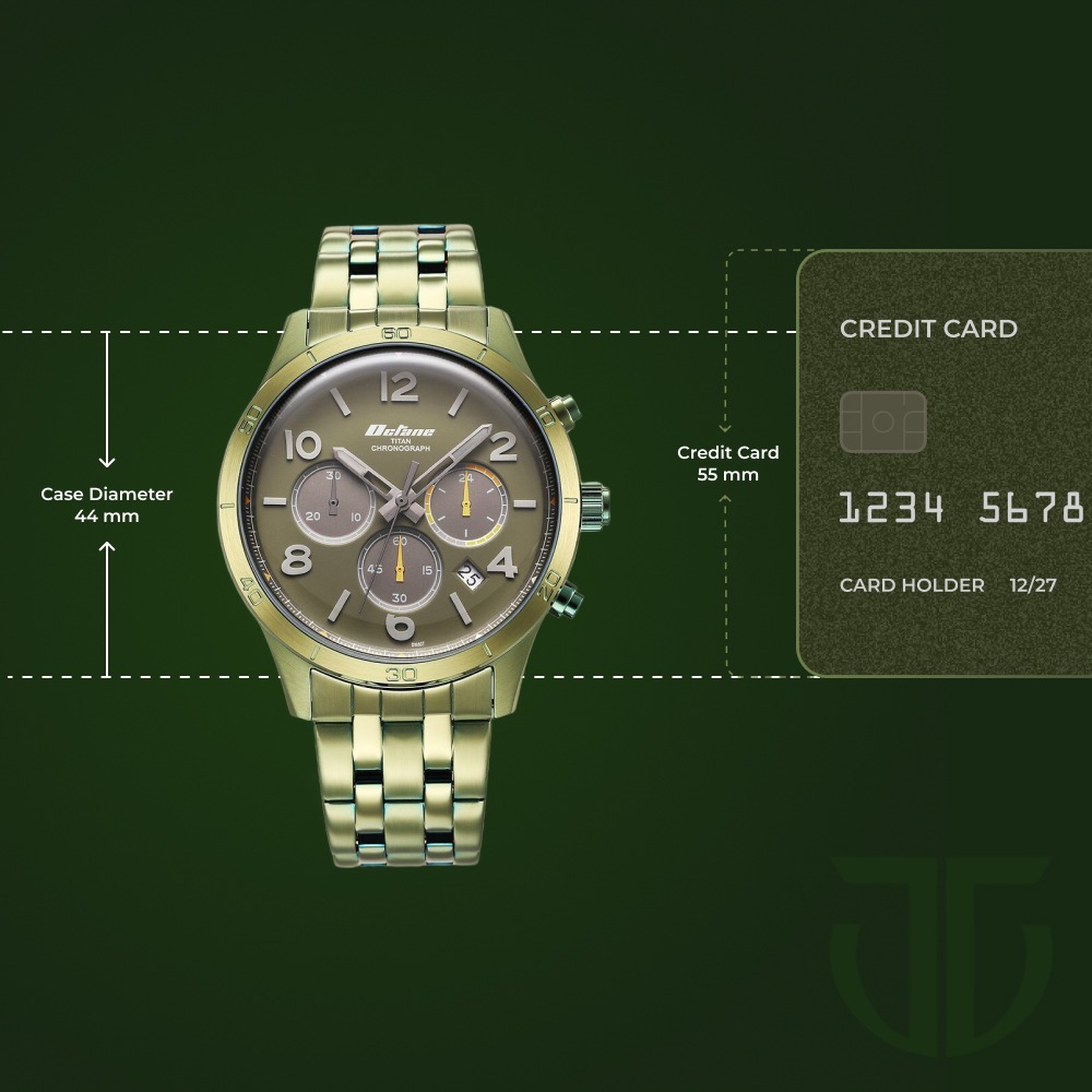 Buy Online Titan Octane Classic Sporty Green Dial Chronograph Stainless ...