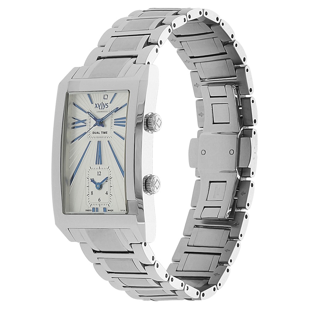 Buy Online Xylys Swiss Analog Silver Stainless Steel Strap and White ...