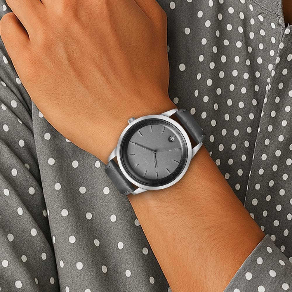 Buy Online Titan Wrist Wit Quartz Analog with Date Grey Dial Leather ...