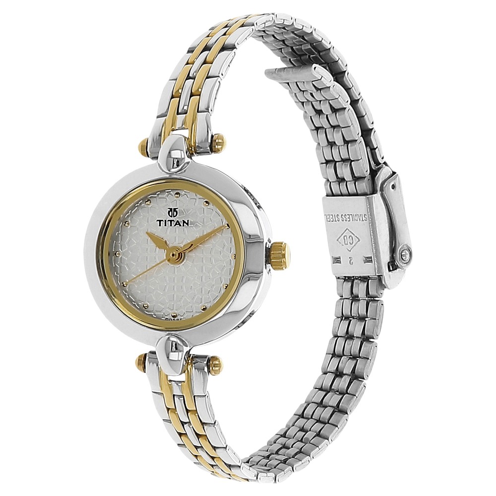 Buy Online Titan Quartz Analog White Dial Stainless Steel Strap Watch ...