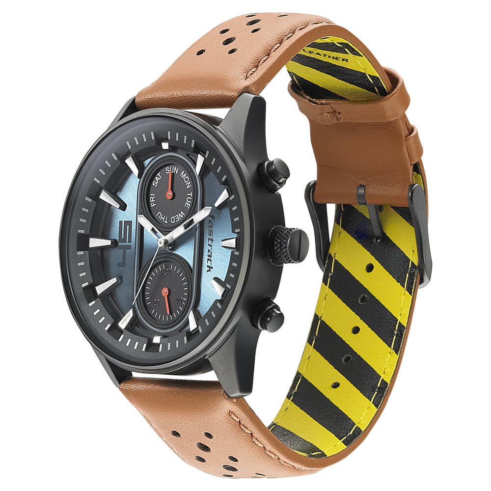 Buy Online Fastrack Fastfit Quartz Analog with Day and Date Blue Dial ...