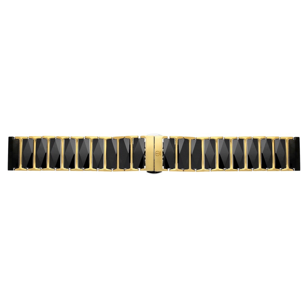 Buy Online 20 mm Black & Golden Ceramic & Metal Strap for Men ...