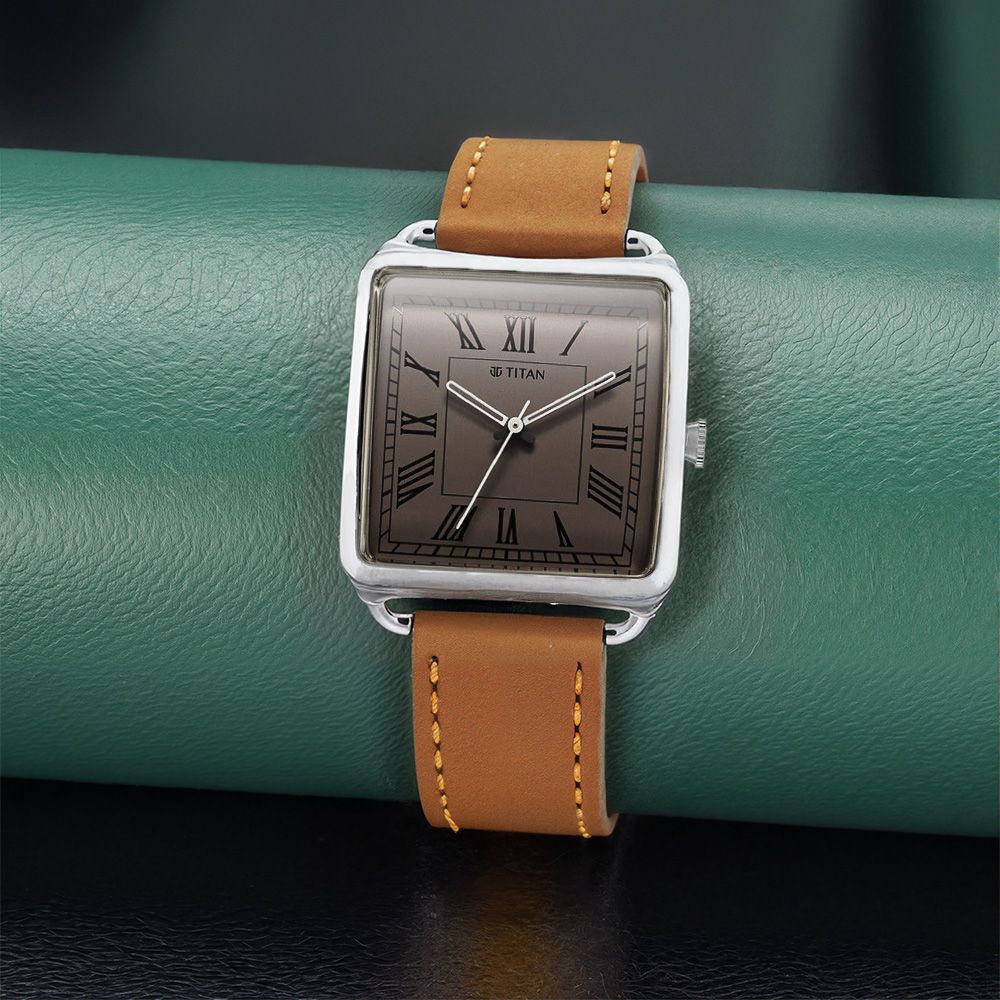 Buy Online Titan Retro Revive Quartz Analog White Dial Leather Strap ...