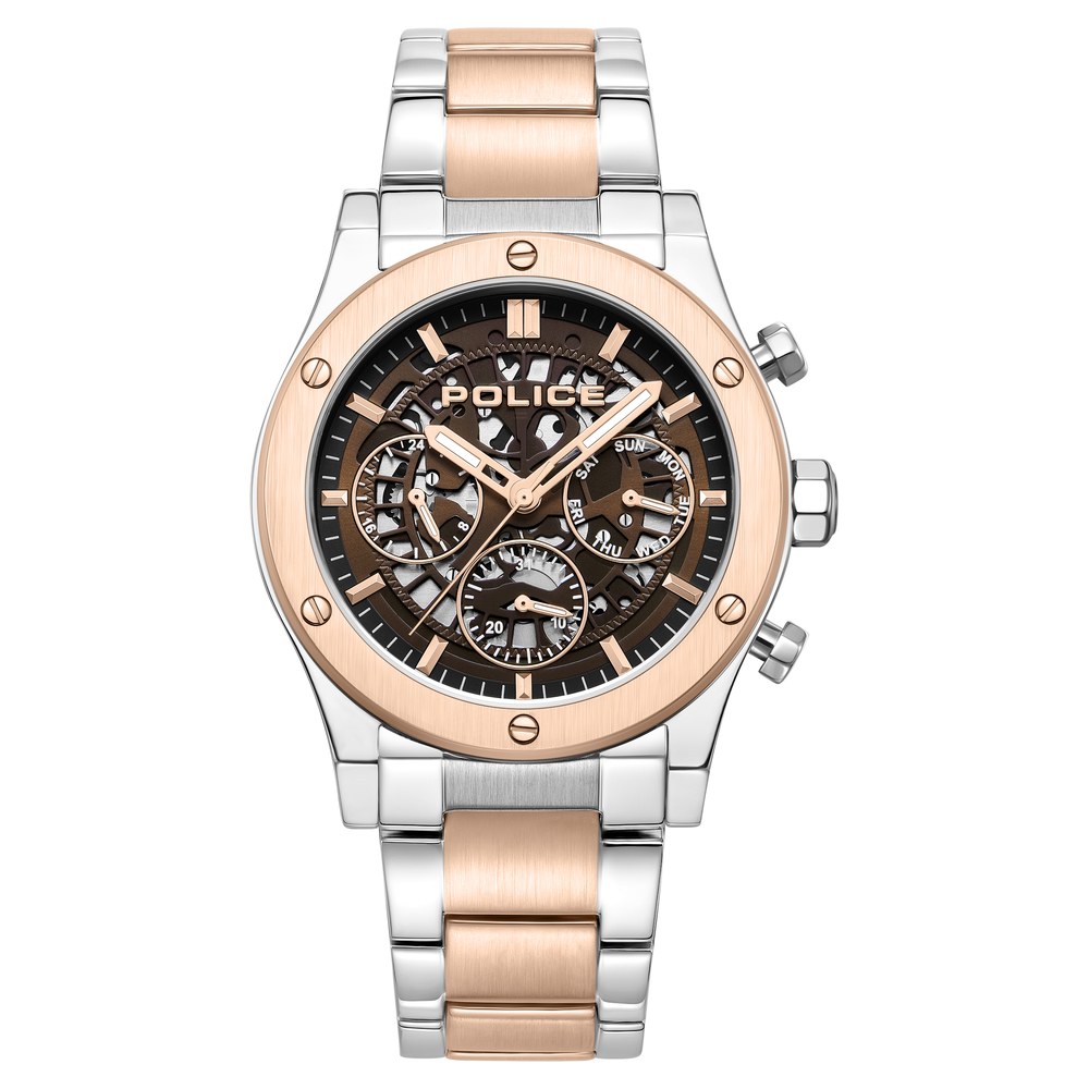 Buy Online Police Brown Dial Quartz Multifunction Watch for Men ...