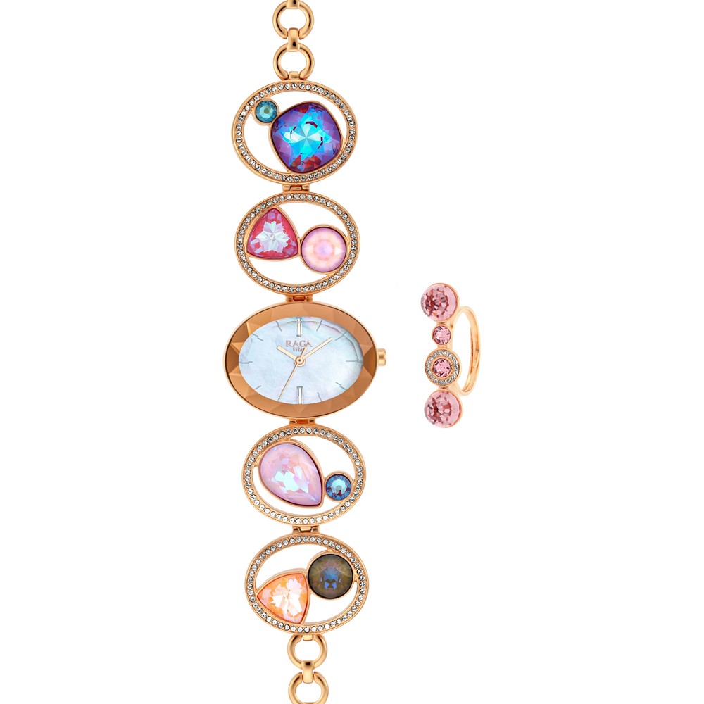 Buy Online Titan Raga Moments of Joy Mother of Pearl Dial Analog Metal ...