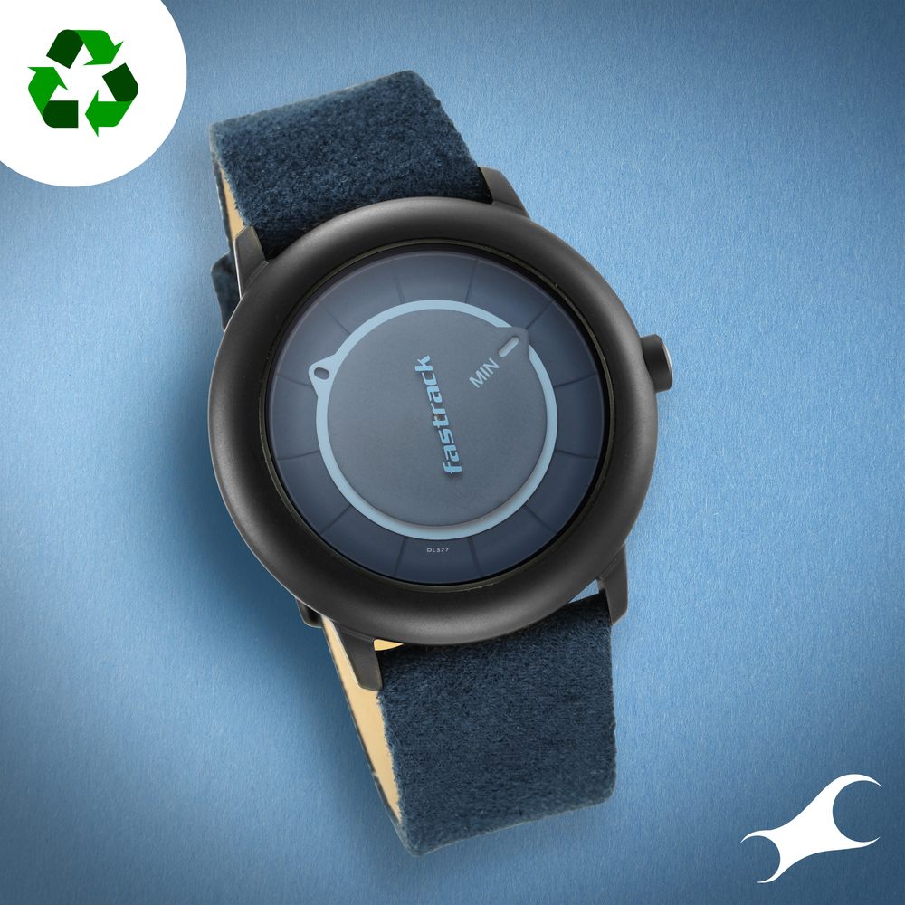 Buy Online Fastrack Revibe Quartz Analog Blue Dial Fabric Strap Watch ...