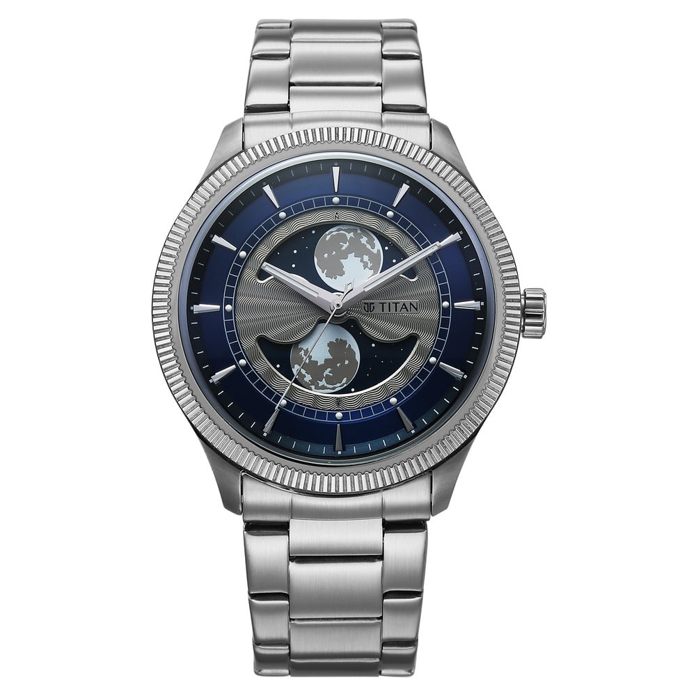 Buy Online Titan Stellar Analog with Dual Moon Phase and Blue Dial ...
